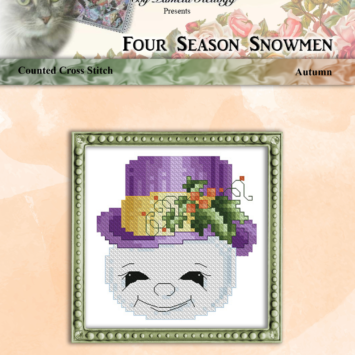 Four Season Snowmen Autumn Cross Stitch Pattern – Craft Hatchery