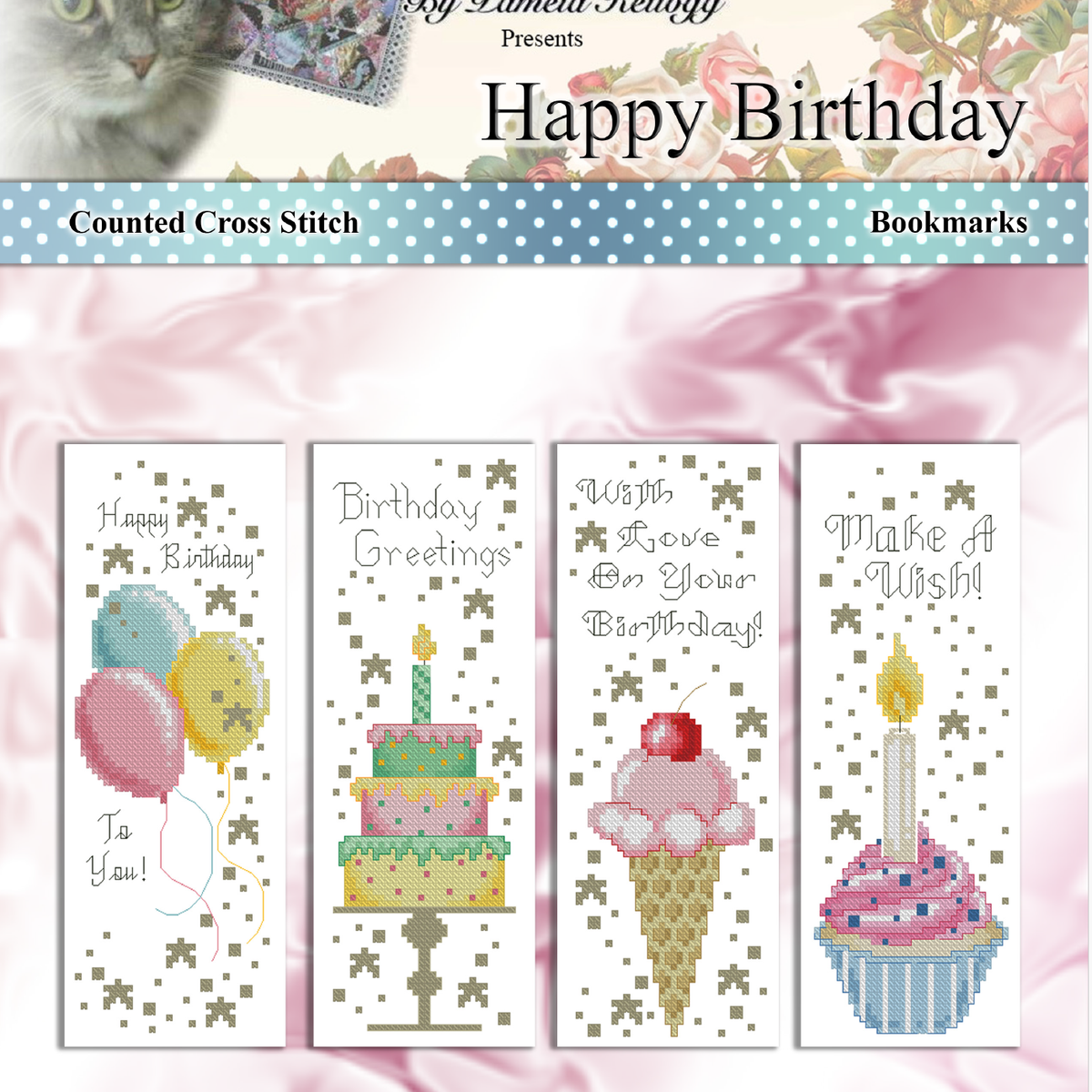 Happy Birthday Bookmarks Cross Stitch Pattern – Craft Hatchery
