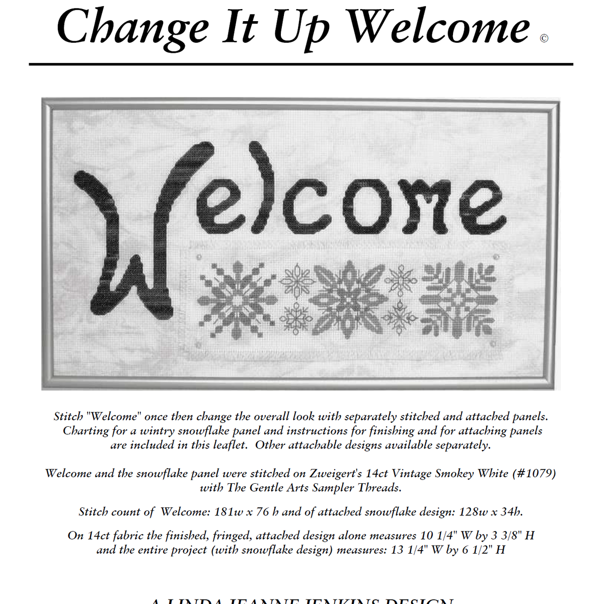 Welcome Change It Up Cross Stitch Pattern – Craft Hatchery