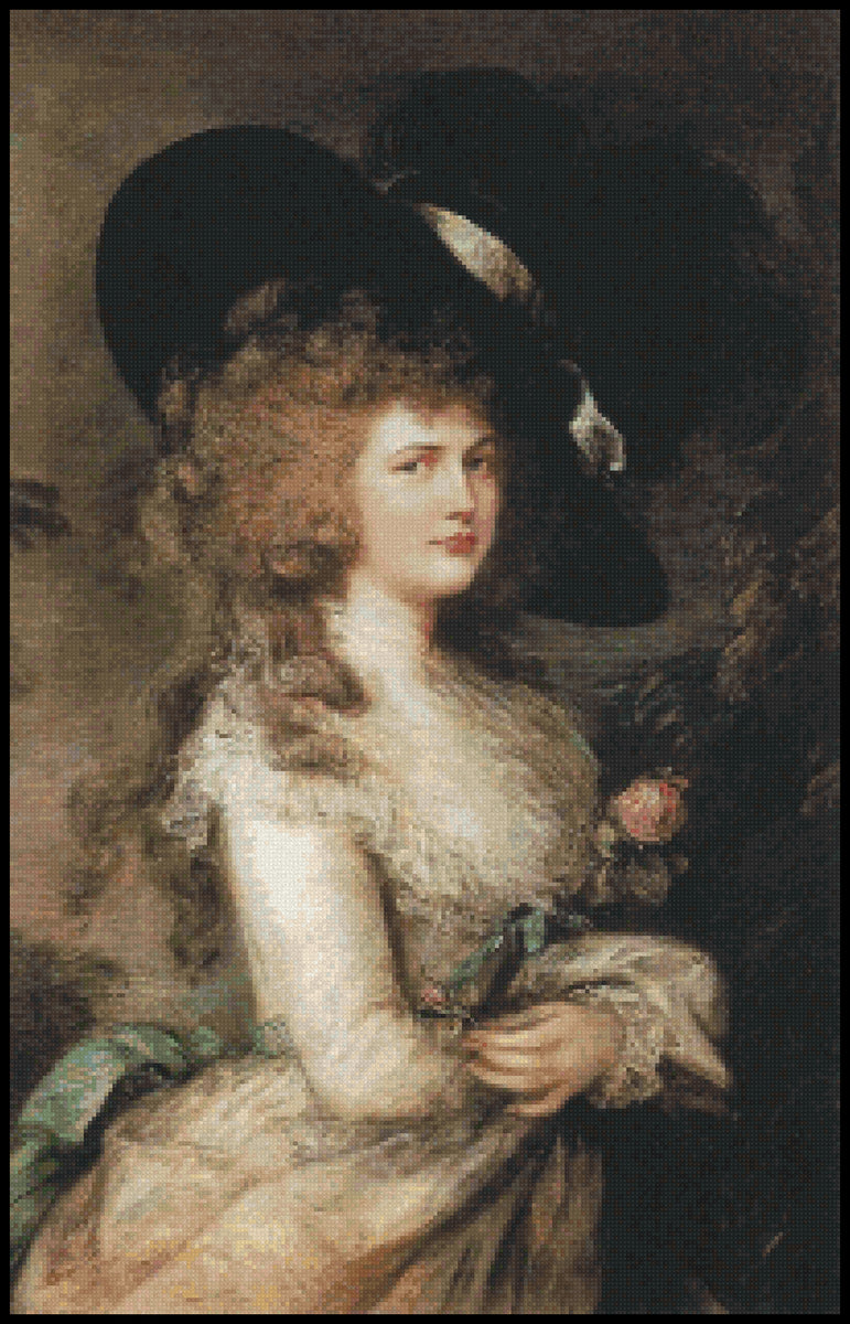 Portrait of Georgiana Duchess of Devonshire Thomas Gainsborough Cross – Craft Hatchery