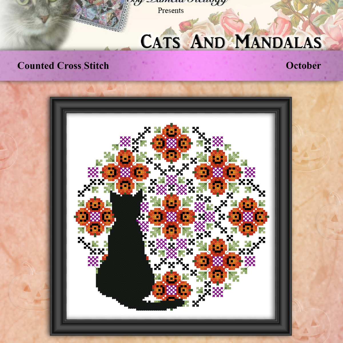 Cats And Mandalas October Cross Stitch Pattern – Craft Hatchery
