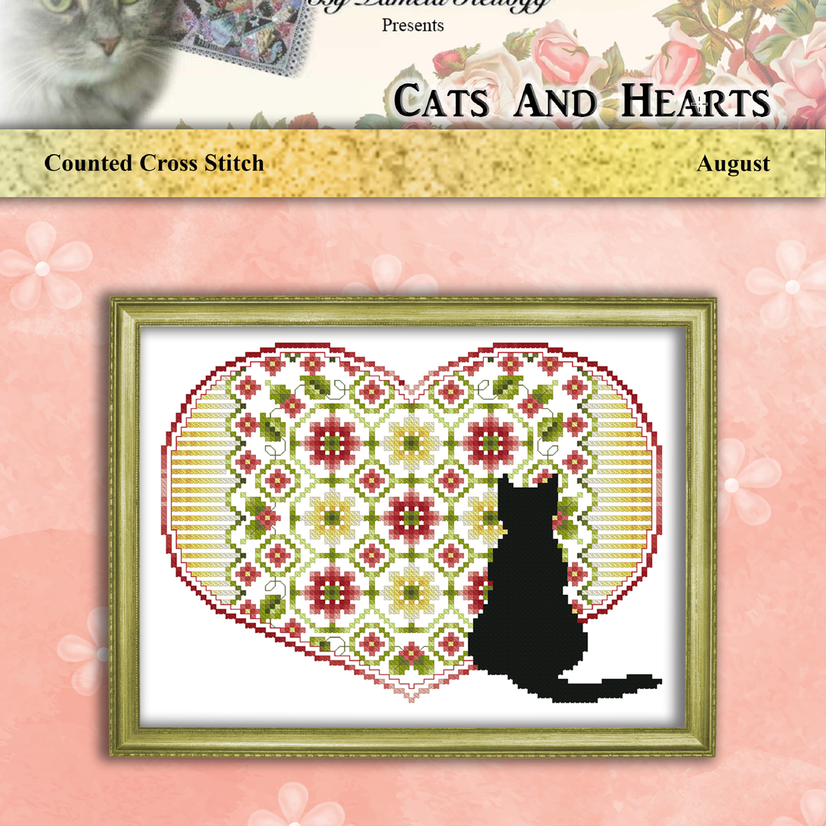Cats And Hearts August Cross Stitch Pattern – Craft Hatchery