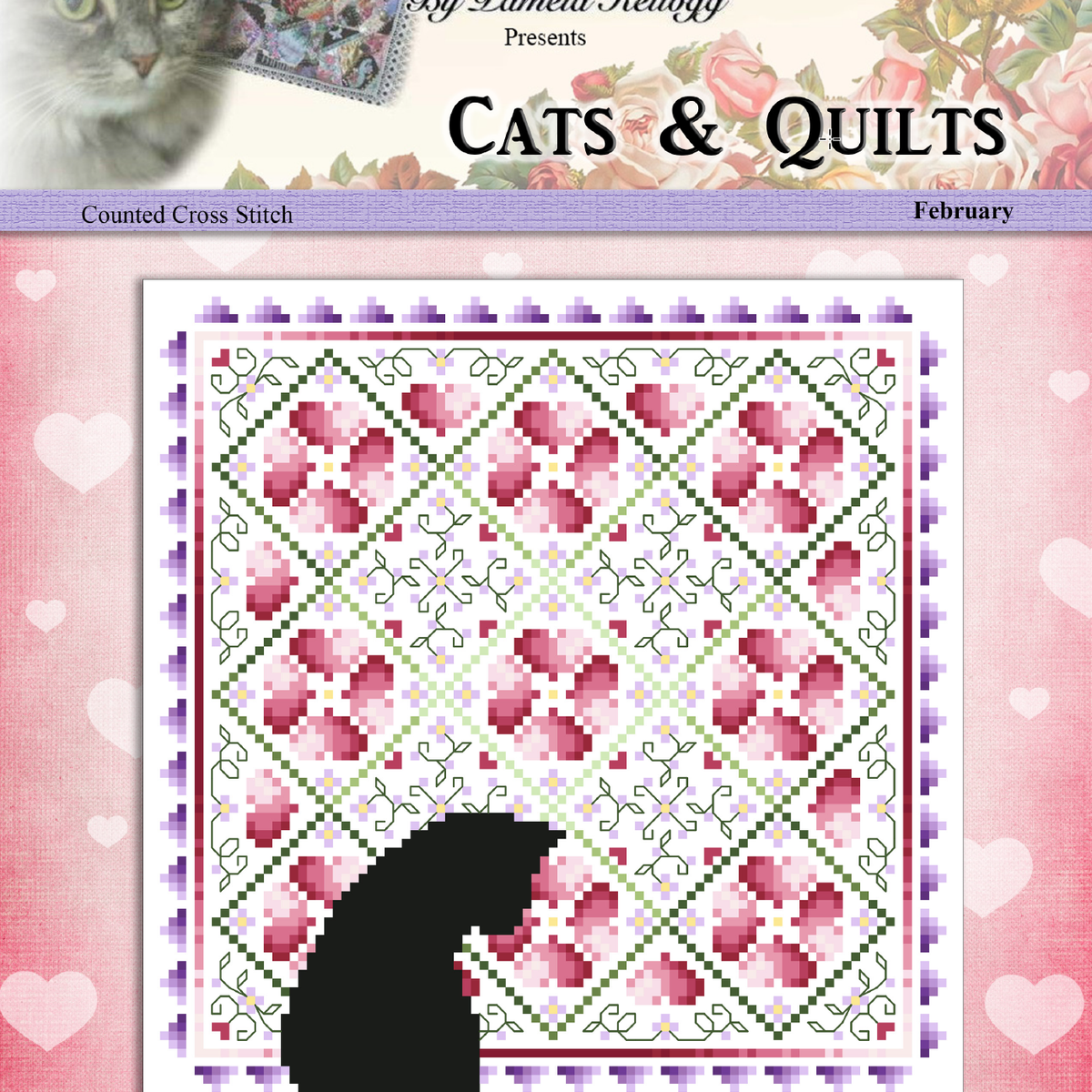 Cats and Quilts February Cross Stitch Pattern – Craft Hatchery