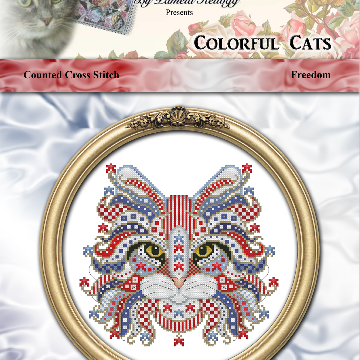 Colorful Cats Freedom Cross Stitch Pattern – Craft Hatchery