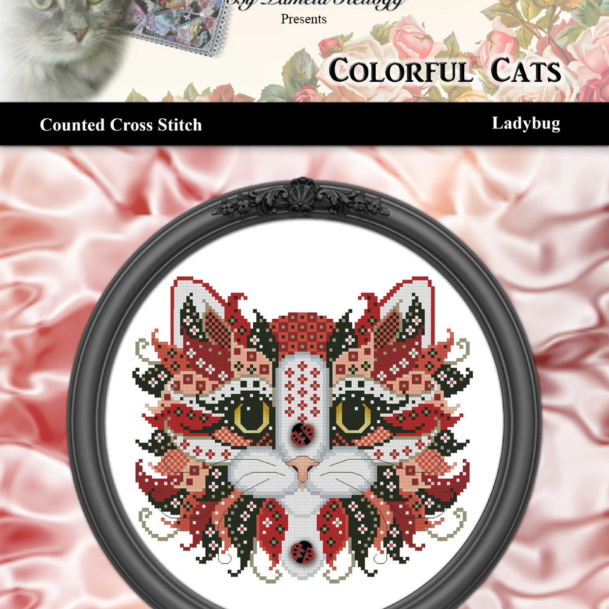 Colorful Cats Ladybug Cross Stitch Pattern – Craft Hatchery