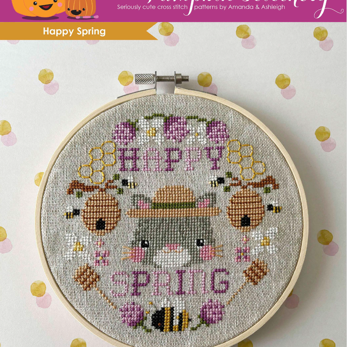 Happy Spring Cross Stitch Pattern (Cat) – Craft Hatchery