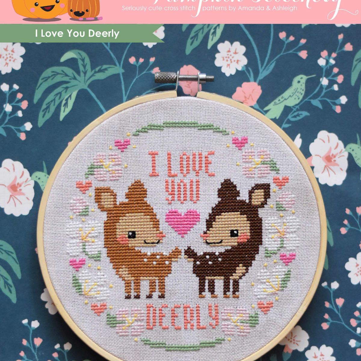 I Love You Deerly Cross Stitch Pattern – Craft Hatchery