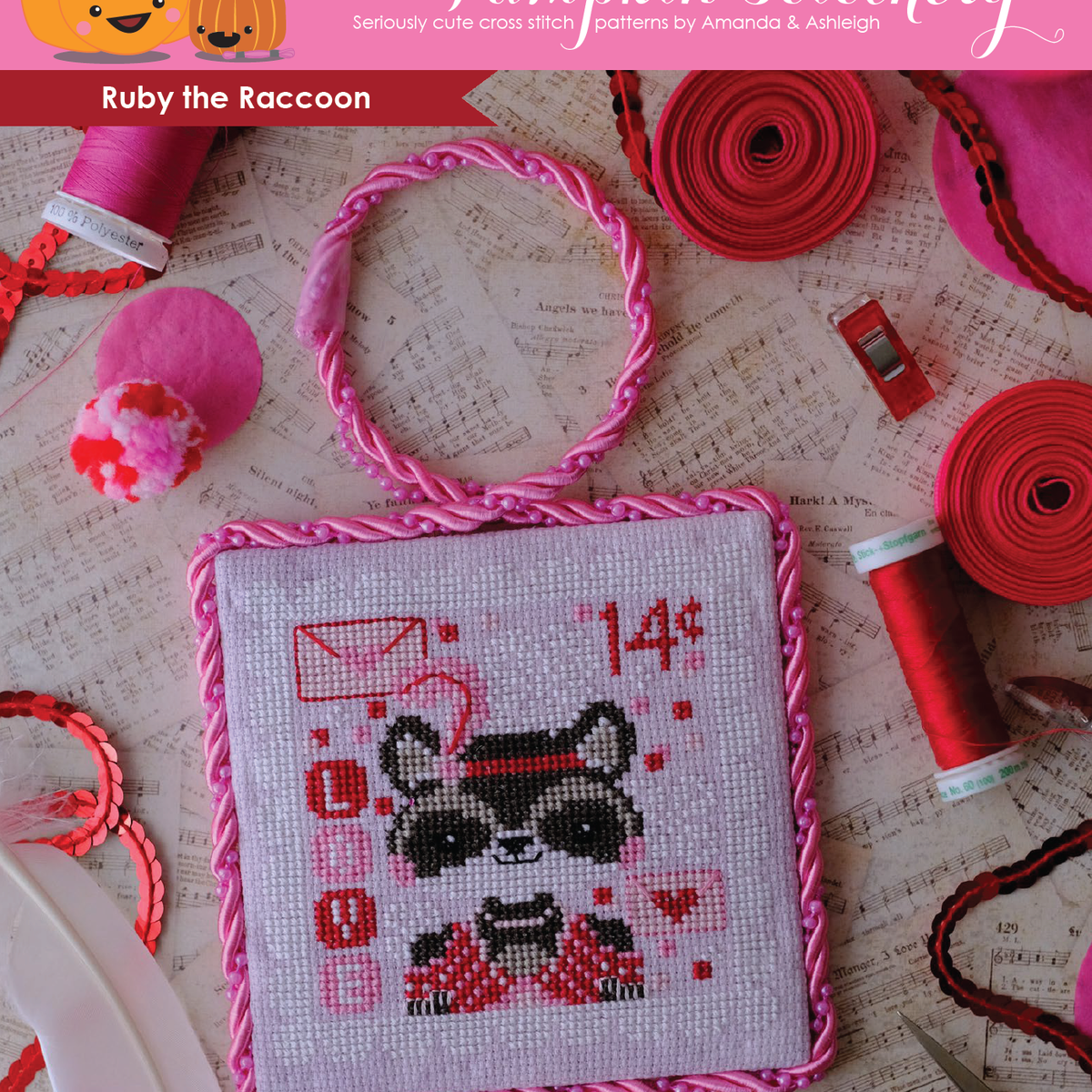 Ruby the Raccoon Cross Stitch Pattern – Craft Hatchery