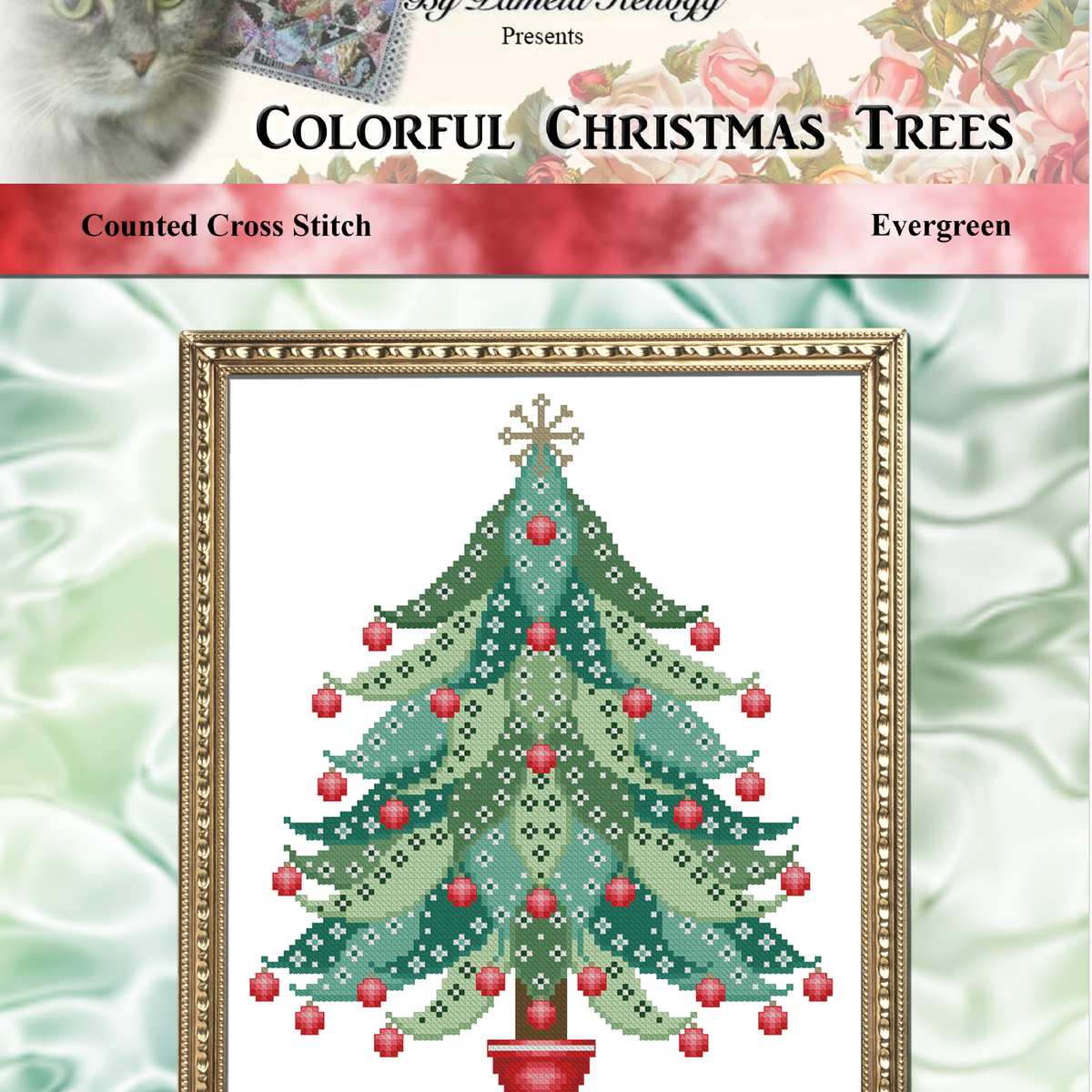 Colorful Christmas Trees Evergreen Cross Stitch Pattern – Craft Hatchery