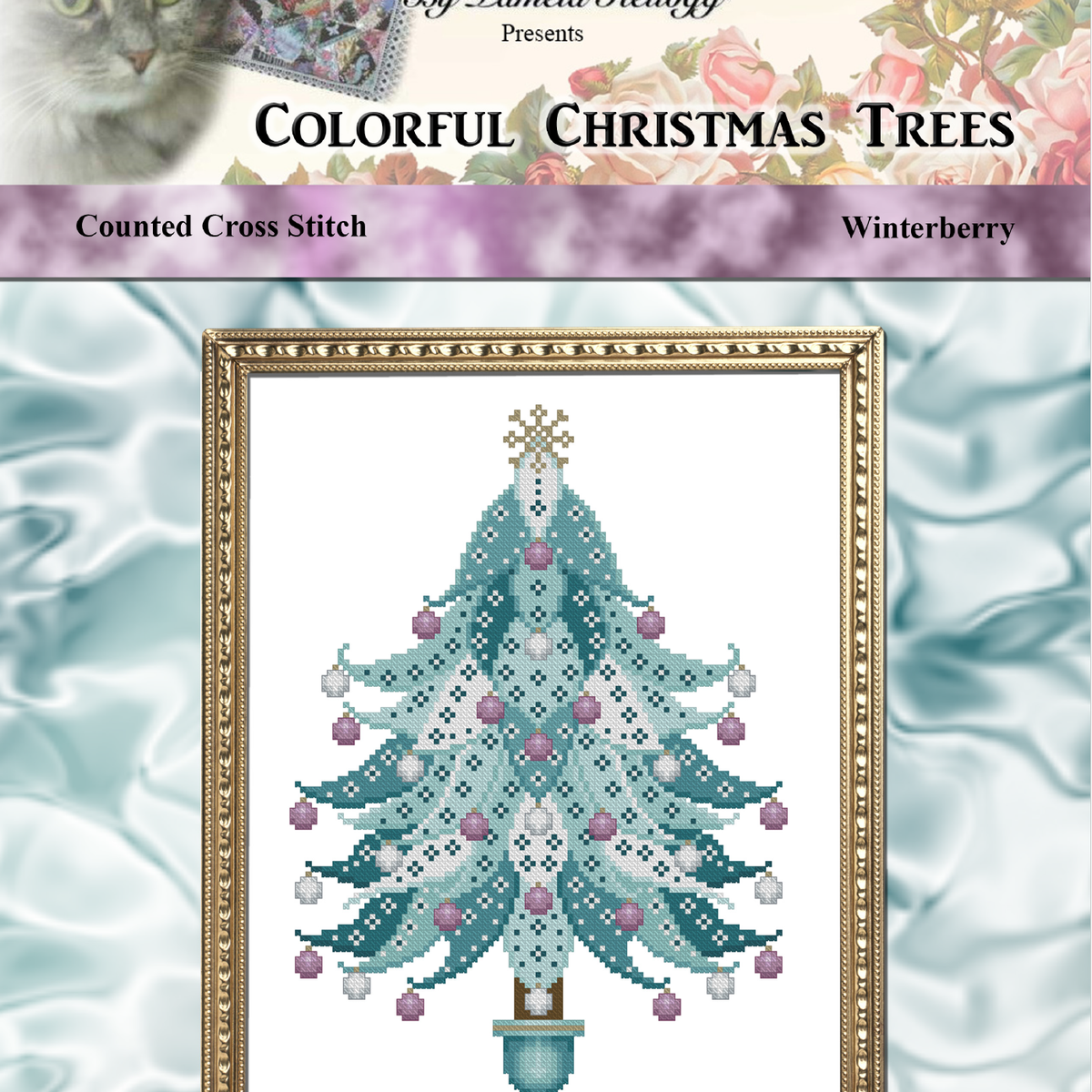 Colorful Christmas Tree Winterberry Cross Stitch Pattern – Craft Hatchery