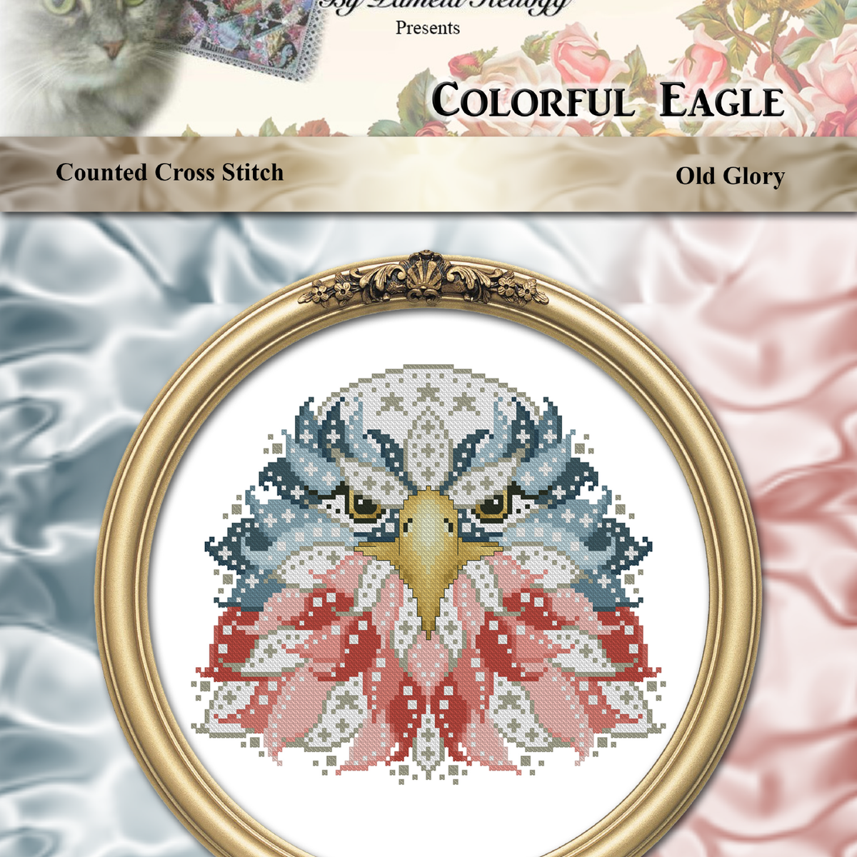 Colorful Eagle Old Glory Cross Stitch Pattern – Craft Hatchery