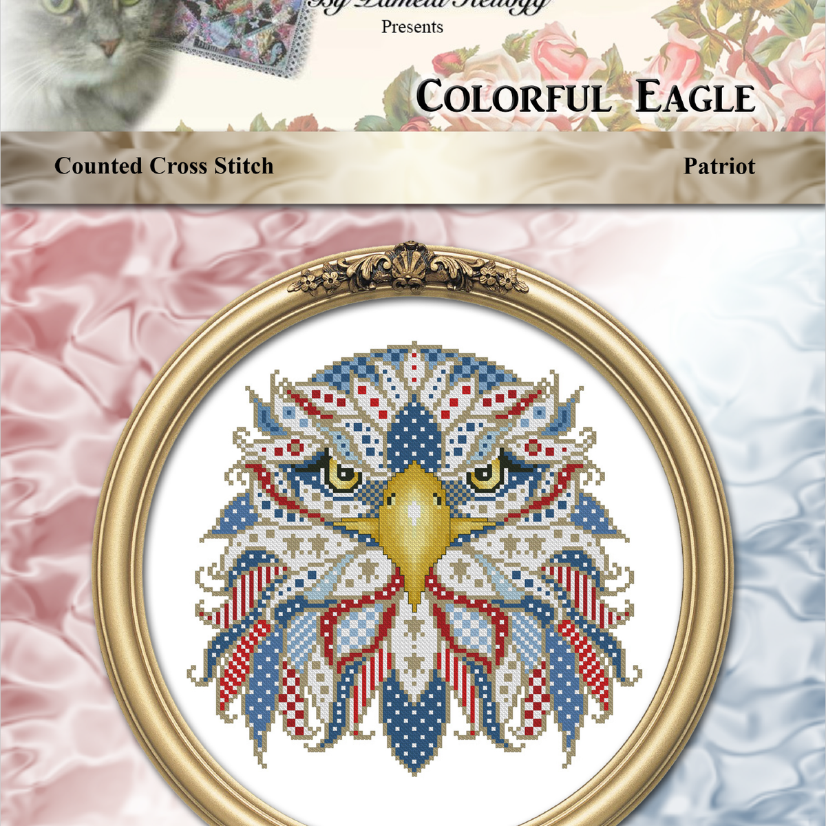 Colorful Eagle Patriot Cross Stitch Pattern – Craft Hatchery