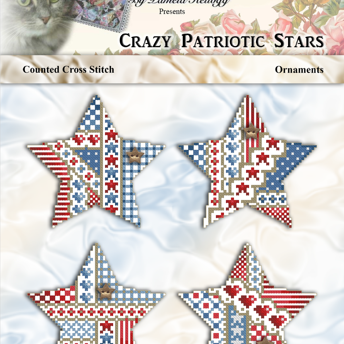 Crazy Patriotic Stars Ornaments Cross Stitch Pattern – Craft Hatchery