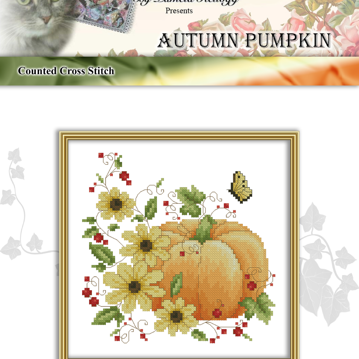 Autumn Pumpkin Cross Stitch Pattern – Craft Hatchery