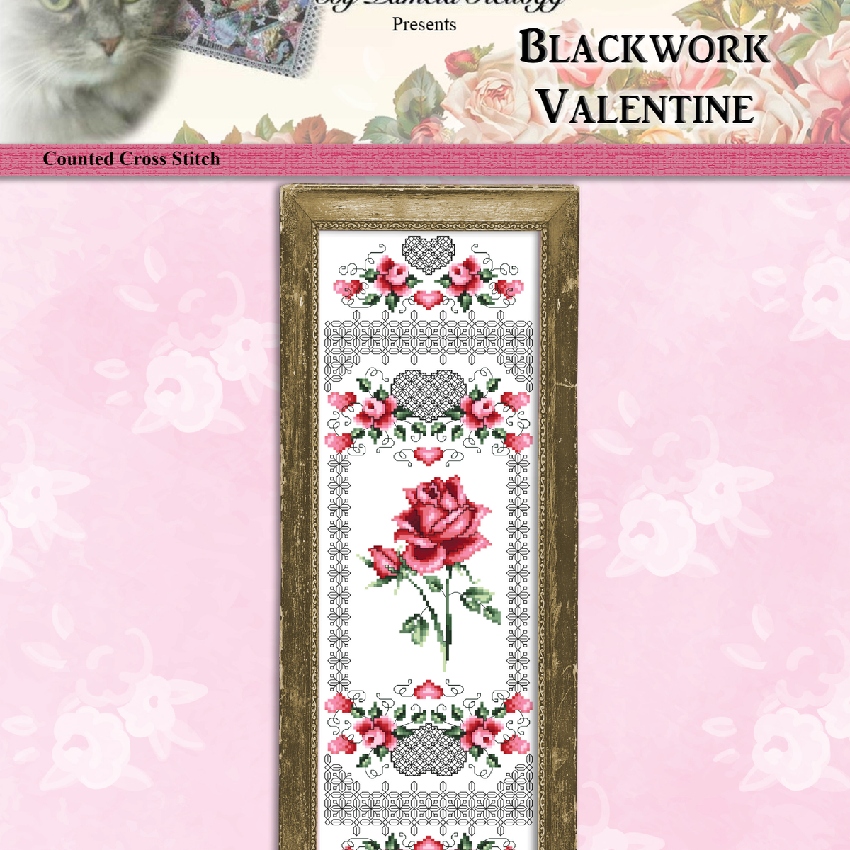 Blackwork Valentine Cross Stitch Pattern – Craft Hatchery