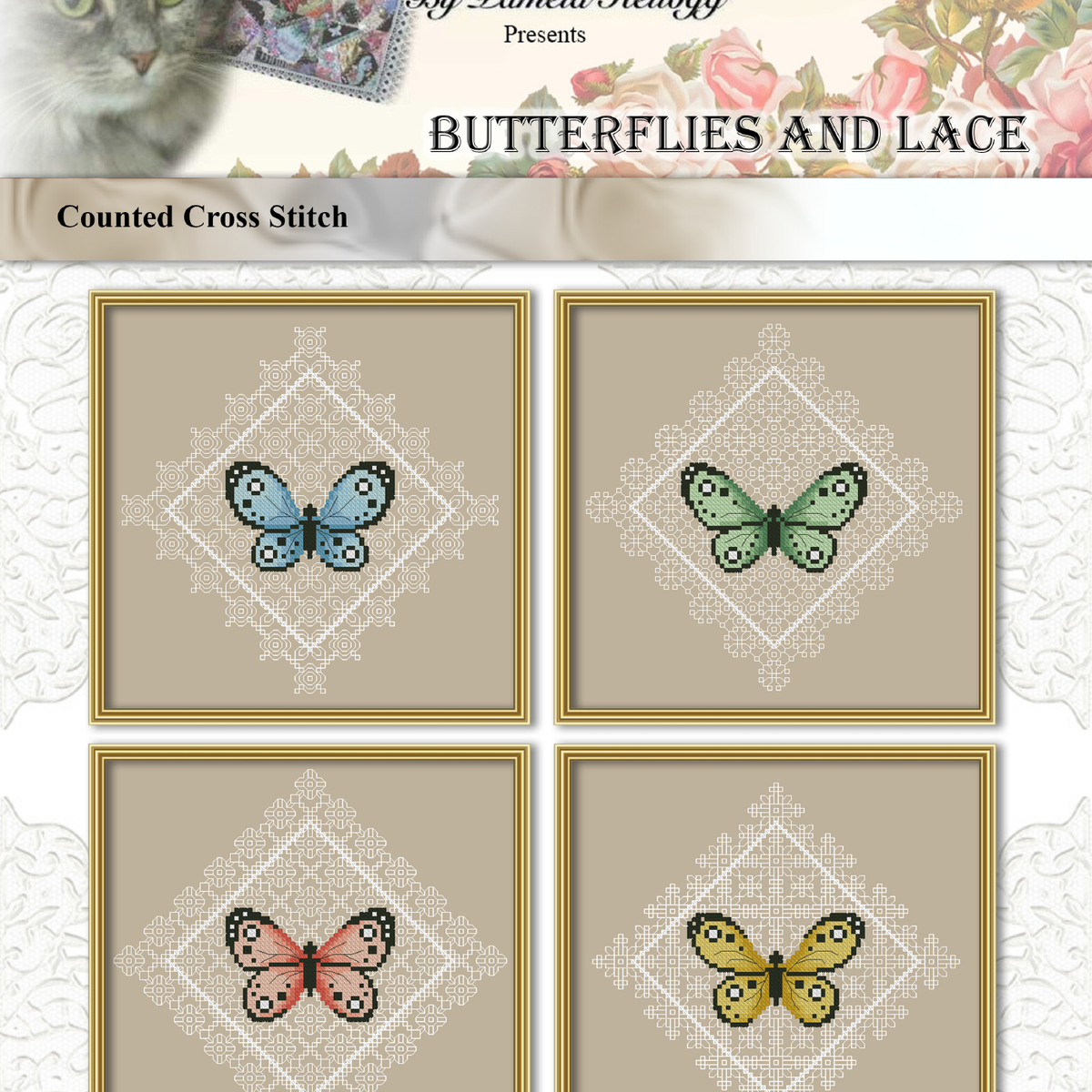 Butterflies And Lace Cross Stitch Pattern – Craft Hatchery