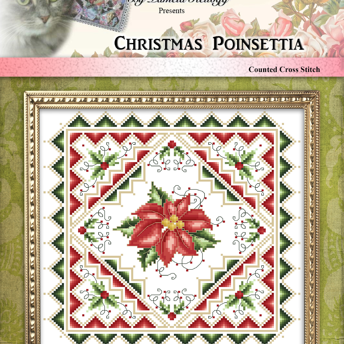 Christmas Poinsettia Cross Stitch Pattern – Craft Hatchery