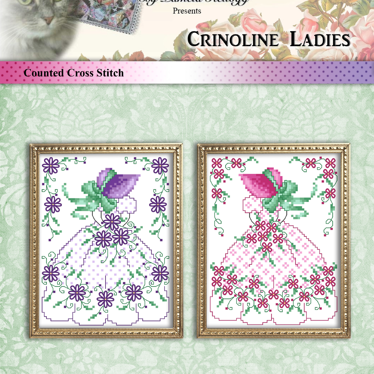 Crinoline Ladies Cross Stitch Pattern – Craft Hatchery