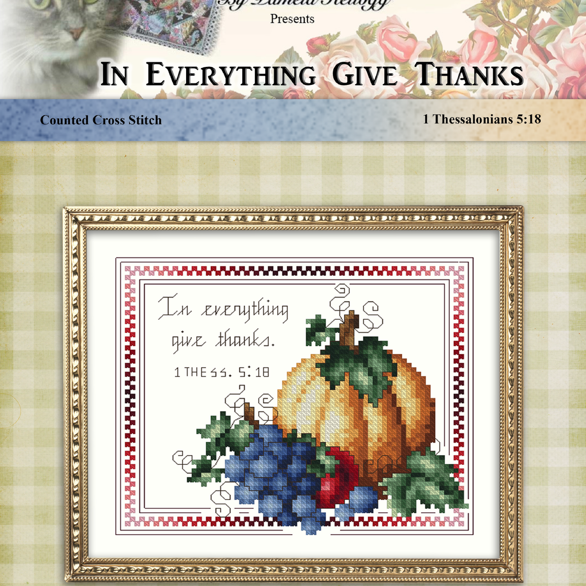In Everything Give Thanks Cross Stitch Pattern – Craft Hatchery