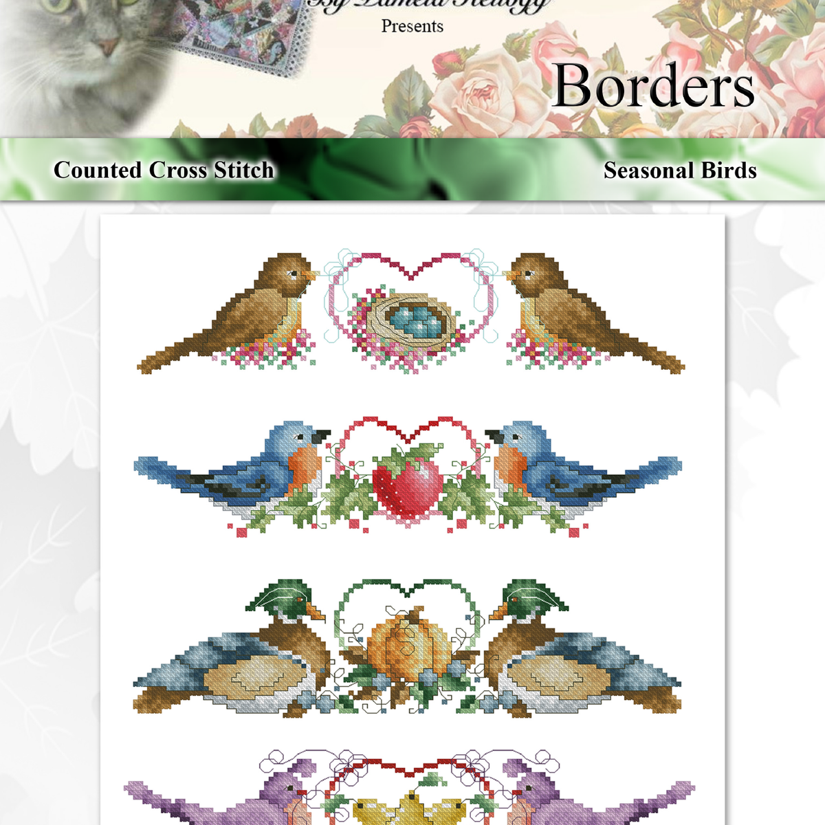 Seasonal Bird Borders Cross Stitch Pattern – Craft Hatchery
