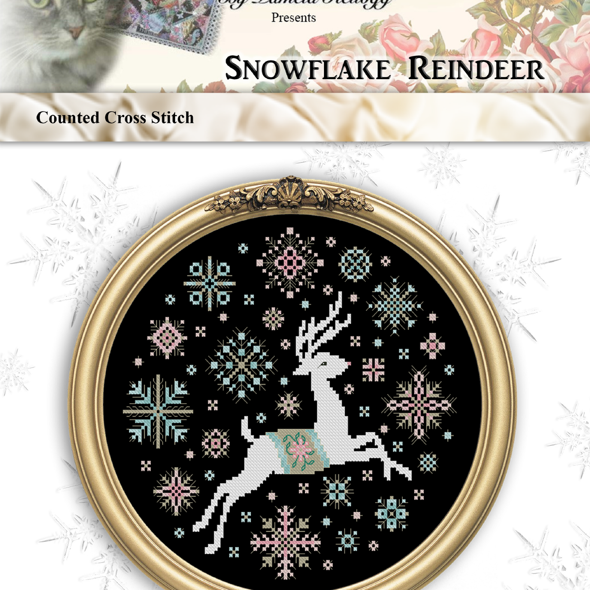 Snowflake Reindeer Cross Stitch Pattern – Craft Hatchery