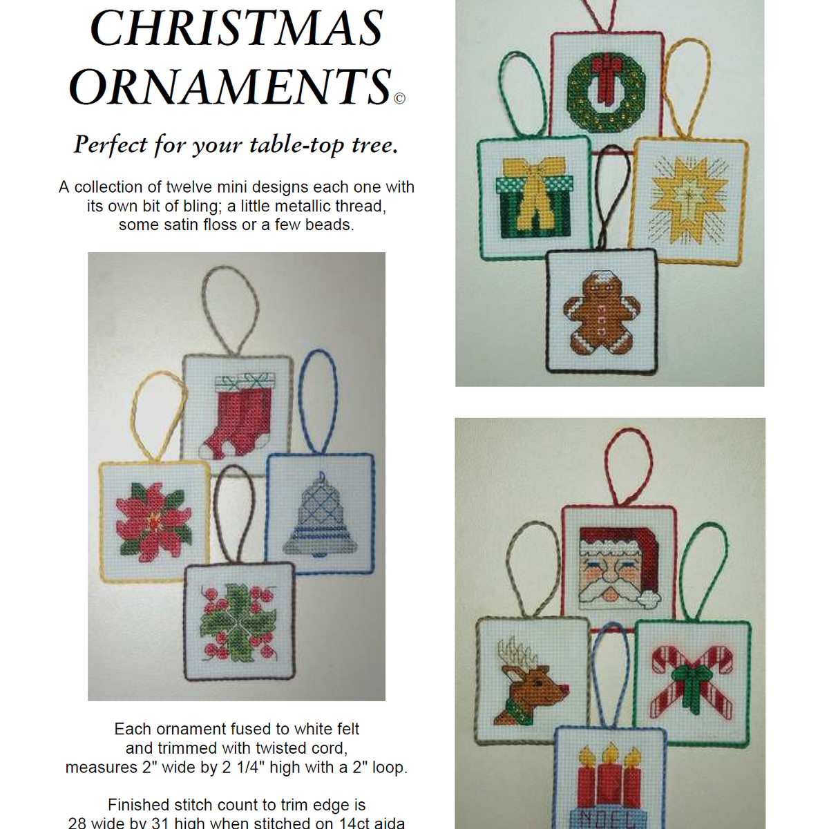 Mini Christmas Ornaments Cross Stitch Pattern – Craft Hatchery