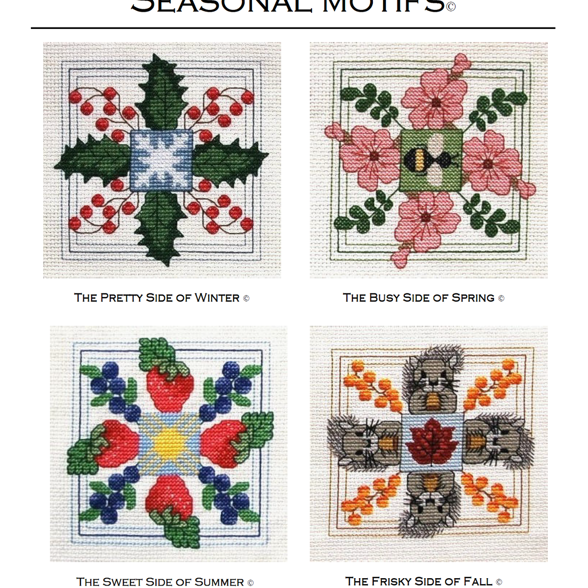 Seasonal Motifs Cross Stitch Pattern – Craft Hatchery