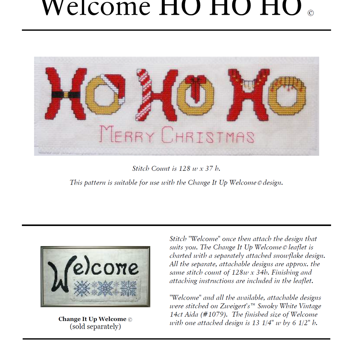 Welcome HO HO HO Cross Stitch Pattern – Craft Hatchery