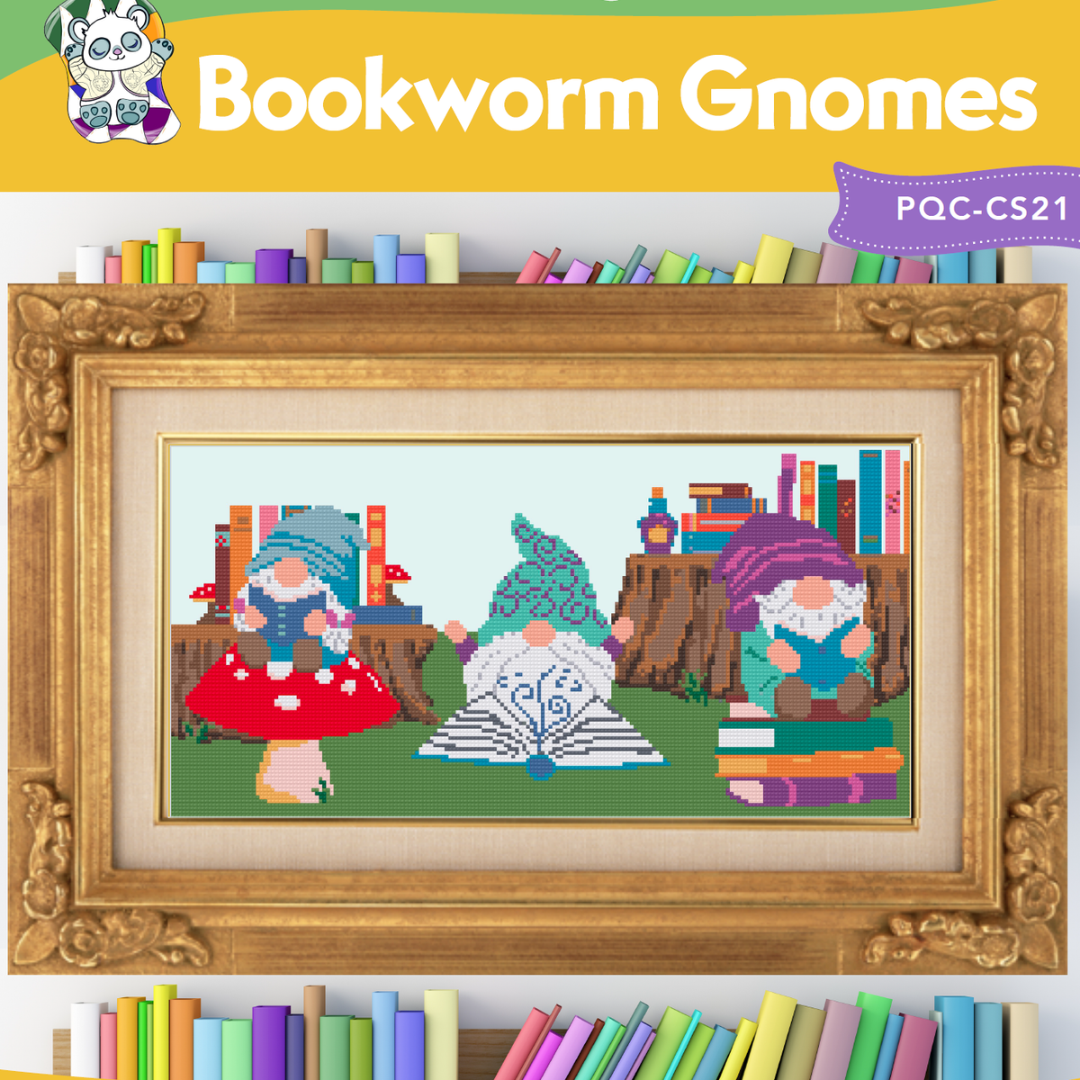 Bookworm Gnomes Cross Stitch Pattern – Craft Hatchery