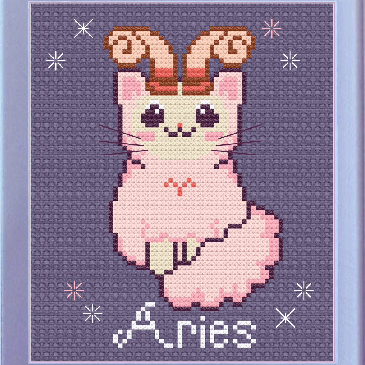 Aries Cat Cross Stitch Pattern – Craft Hatchery