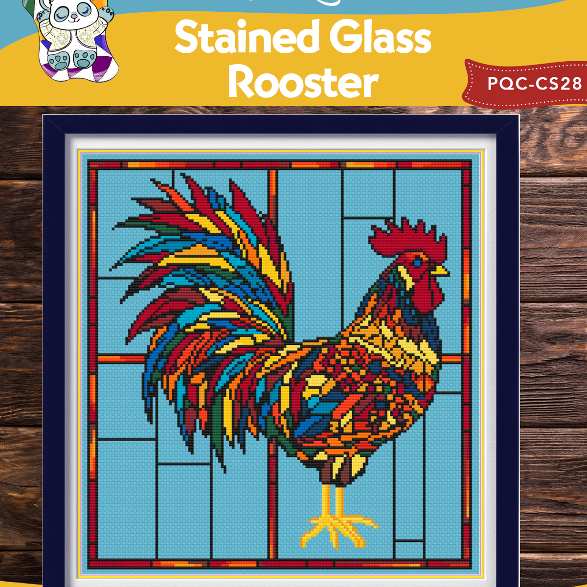 Stained Glass Rooster Cross Stitch Pattern – Craft Hatchery