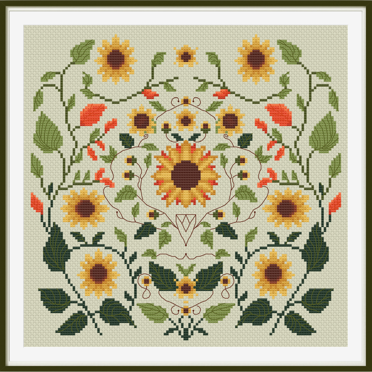 Sunflower Dance Mandala Cross Stitch Pattern – Craft Hatchery