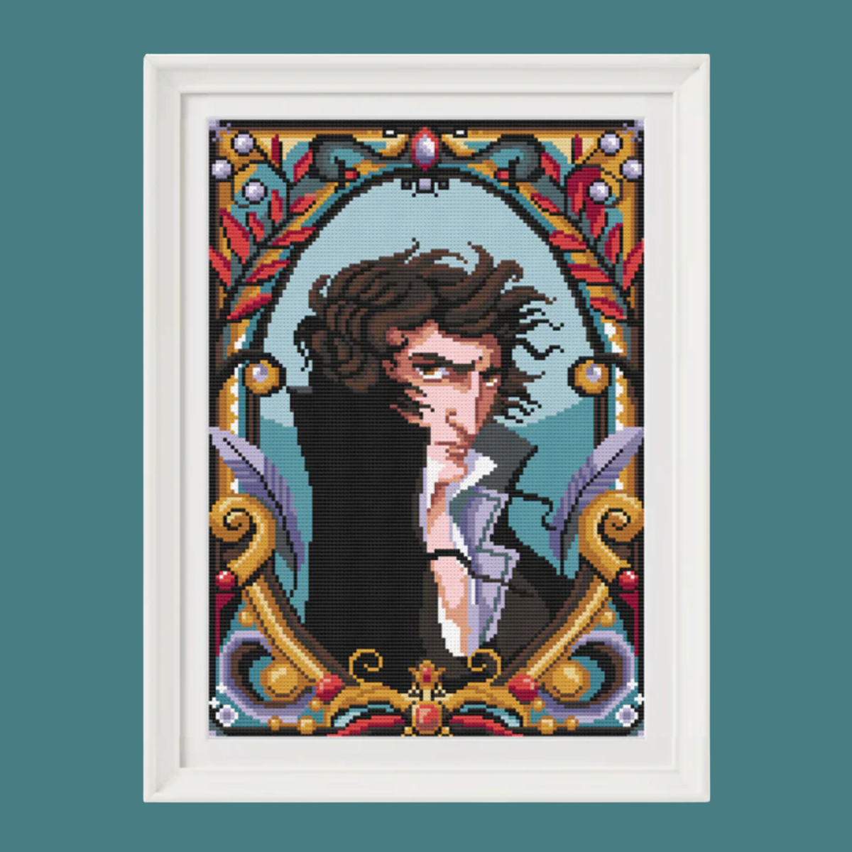 Heathcliff Portrait Emily Brontë Wuthering Heights Cross Stitch Patter ...