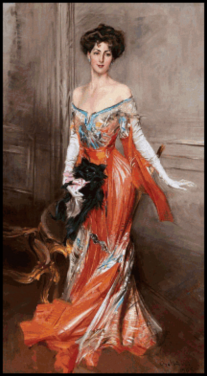 Portrait of Elizabeth Wharton Drexel - Giovanni Boldini Cross Stitch P ...