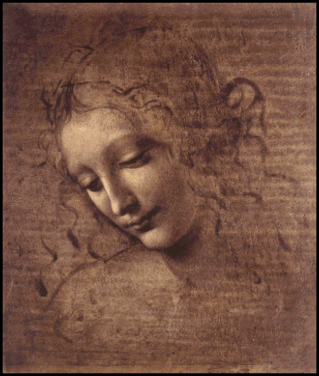 La Scapigliata Leonardo da Vinci Cross Stitch Pattern – Craft Hatchery