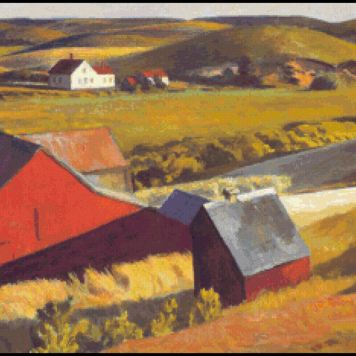 Cobb's Barn and Distant Houses Edward Hopper Cross Stitch Pattern ...
