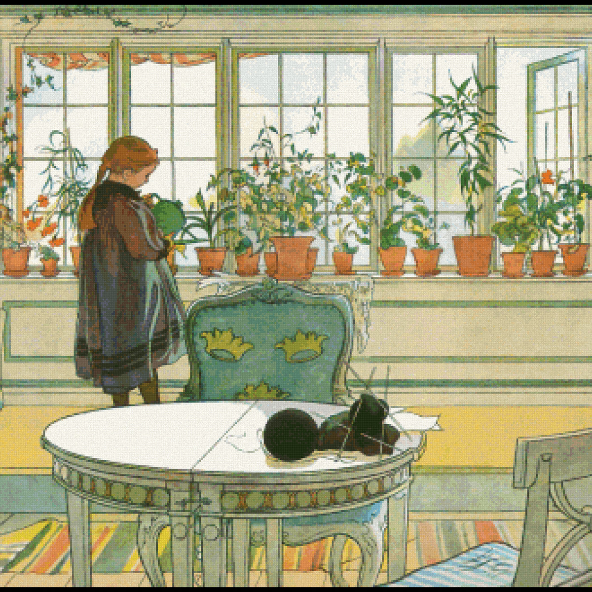 Flower Window Carl Larsson Cross Stitch Pattern – Craft Hatchery
