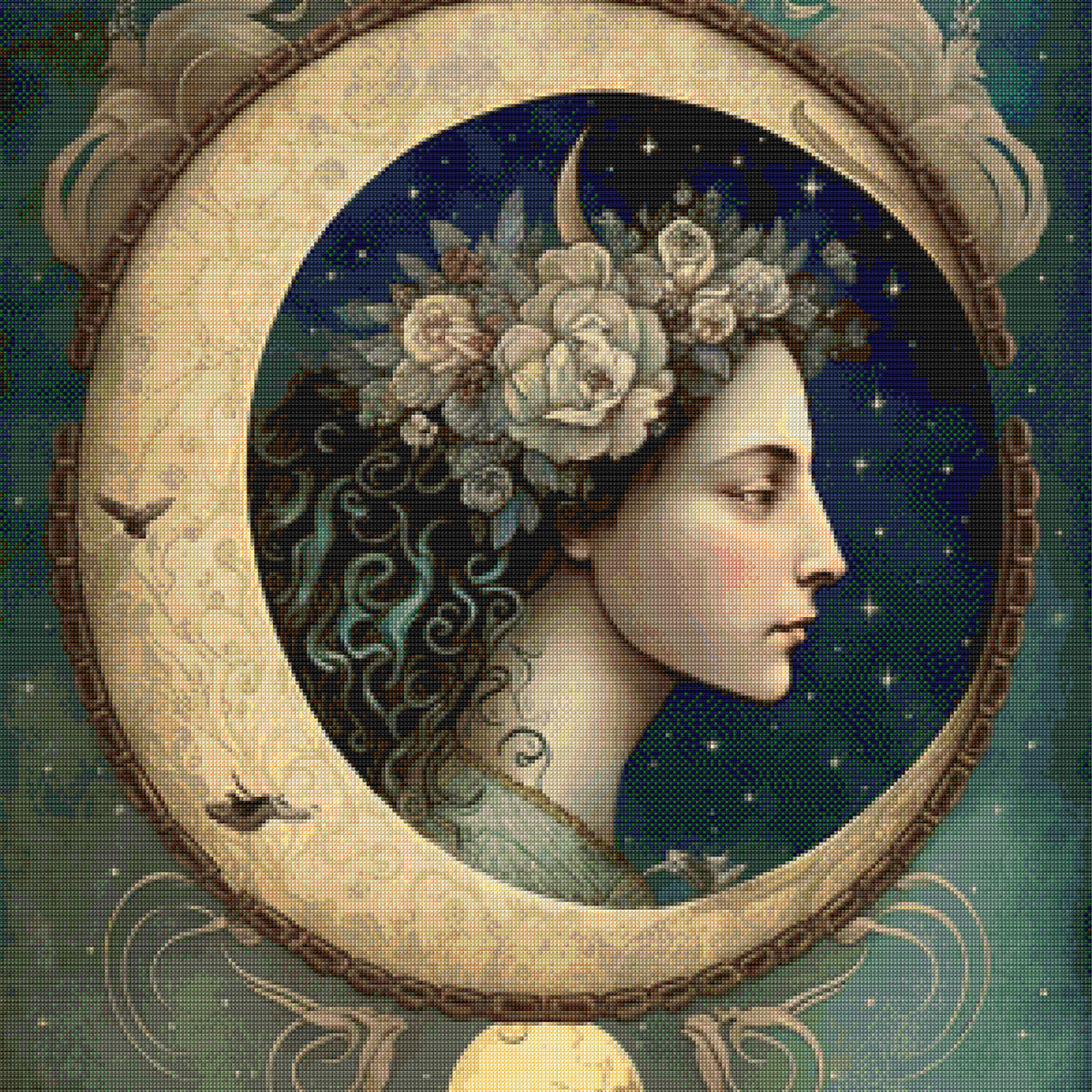Lunar Goddess Cross Stitch Pattern – Craft Hatchery