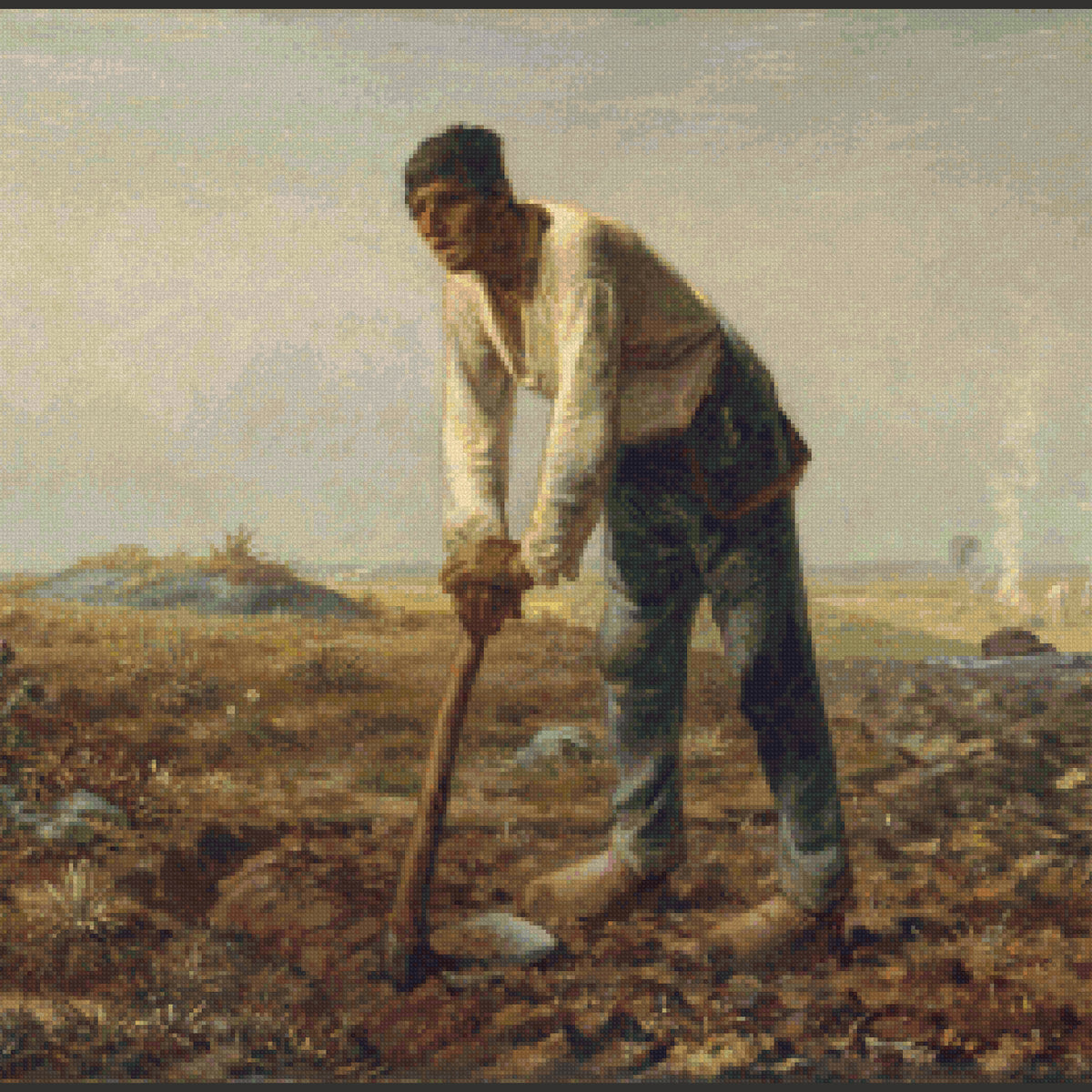 Man with a Hoe Jean-Francois Millet Cross Stitch Pattern – Craft Hatchery