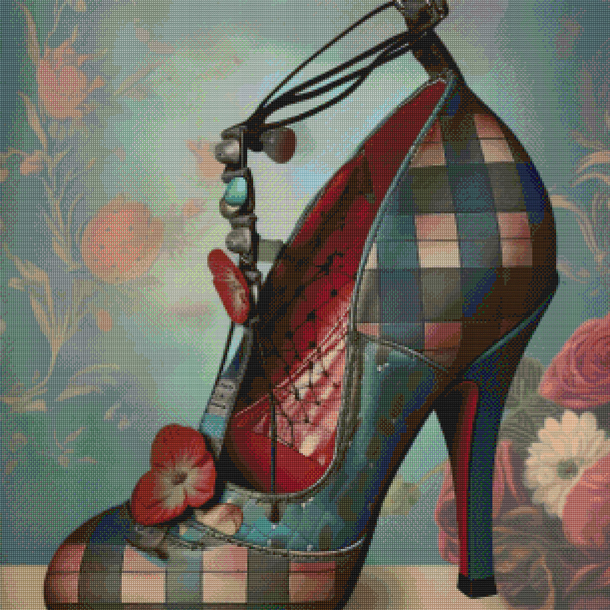 Plaid Perfection Pump Cross Stitch Pattern – Craft Hatchery