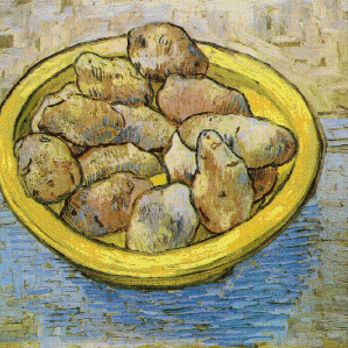 Potatoes in a Yellow Dish – van Gogh Cross Stitch Pattern – Craft Hatchery
