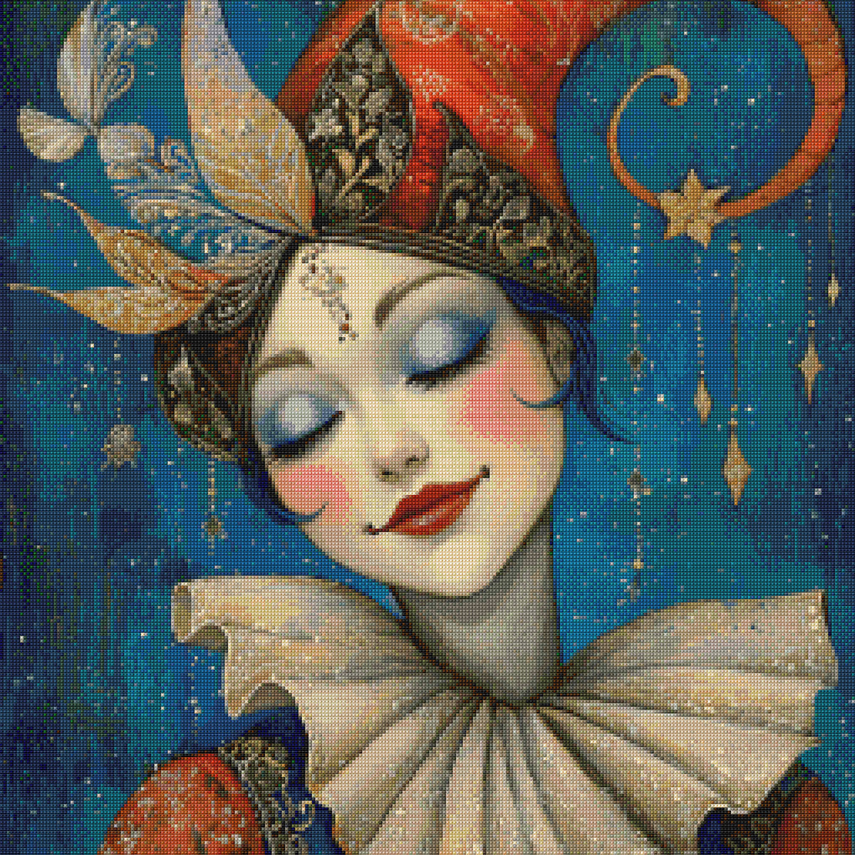 Whimsical Harlequin Daydream Cross Stitch Pattern – Craft Hatchery