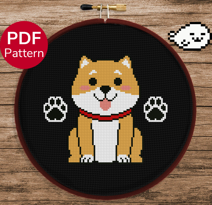 Shiba Inu Cross Stitch Pattern – Craft Hatchery